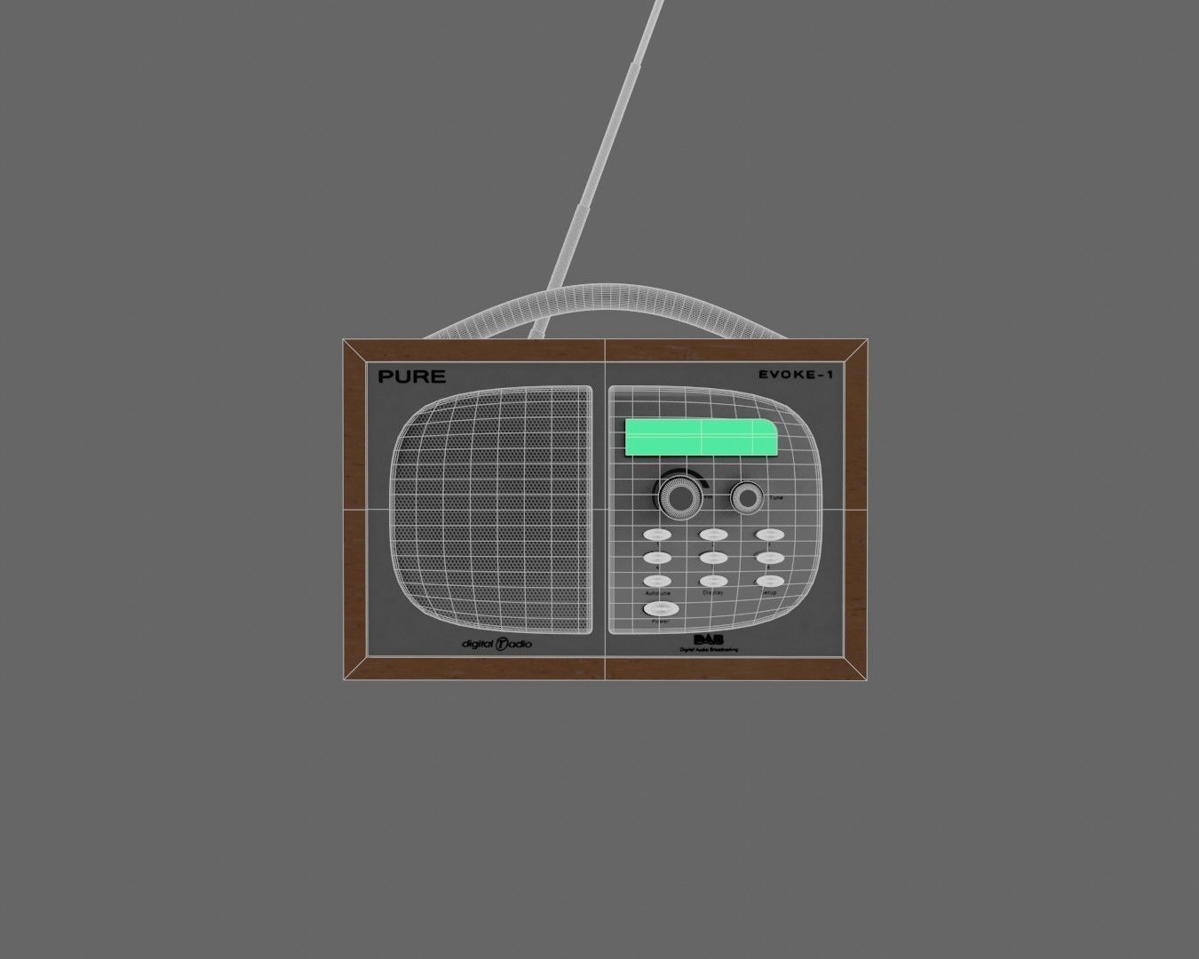 Radio in wooden box free 3D model | CGTrader