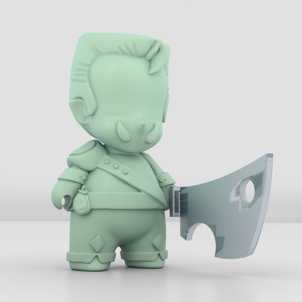 Simple Orc Chibi Art Toy Print 3D model 3D printable | CGTrader