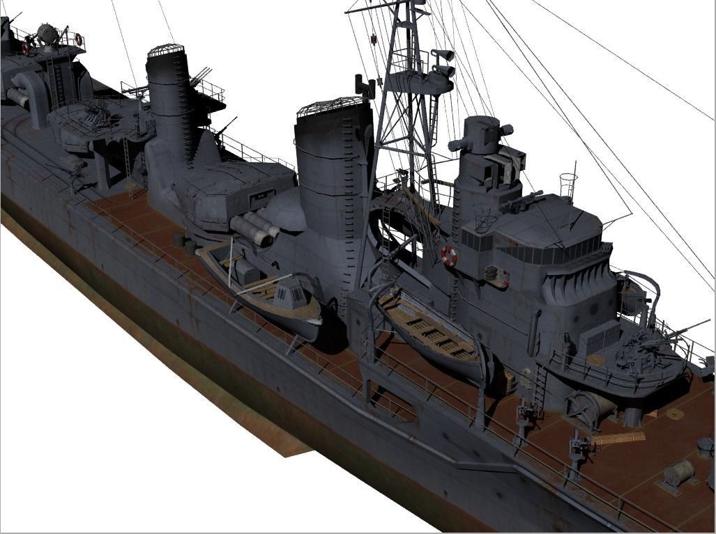 Shimakaze warship free 3D model | CGTrader