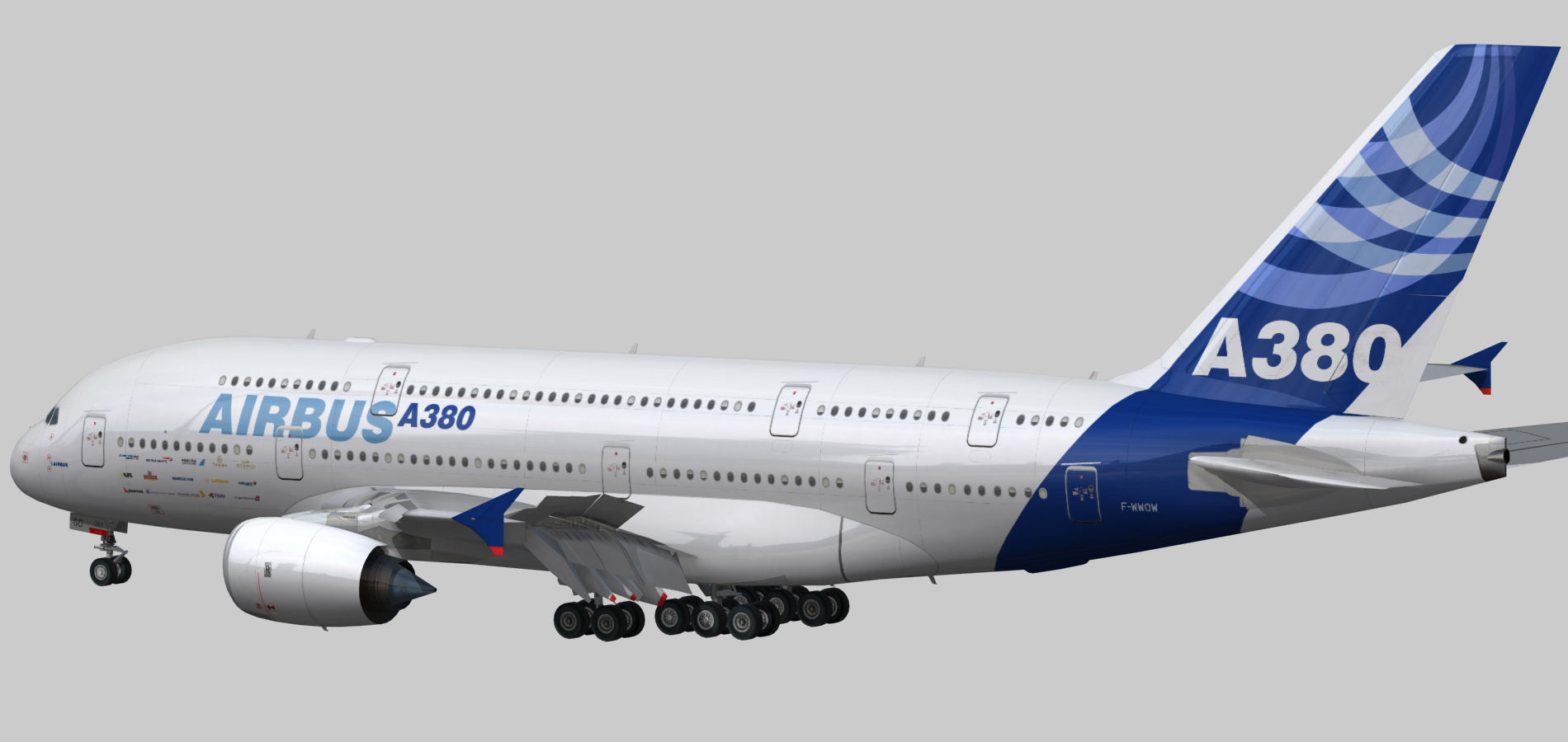 3D model Airbus A380-8 Home livery VR / AR / low-poly rigged animated ...
