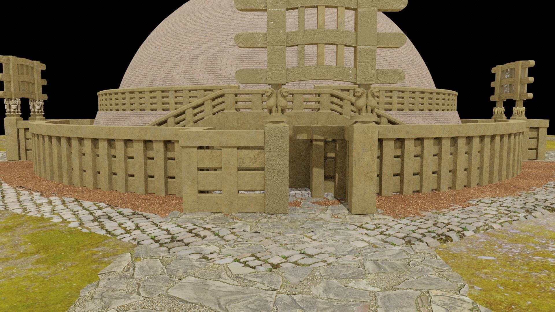 Sanchi Stupa - 3D model 3D model | CGTrader