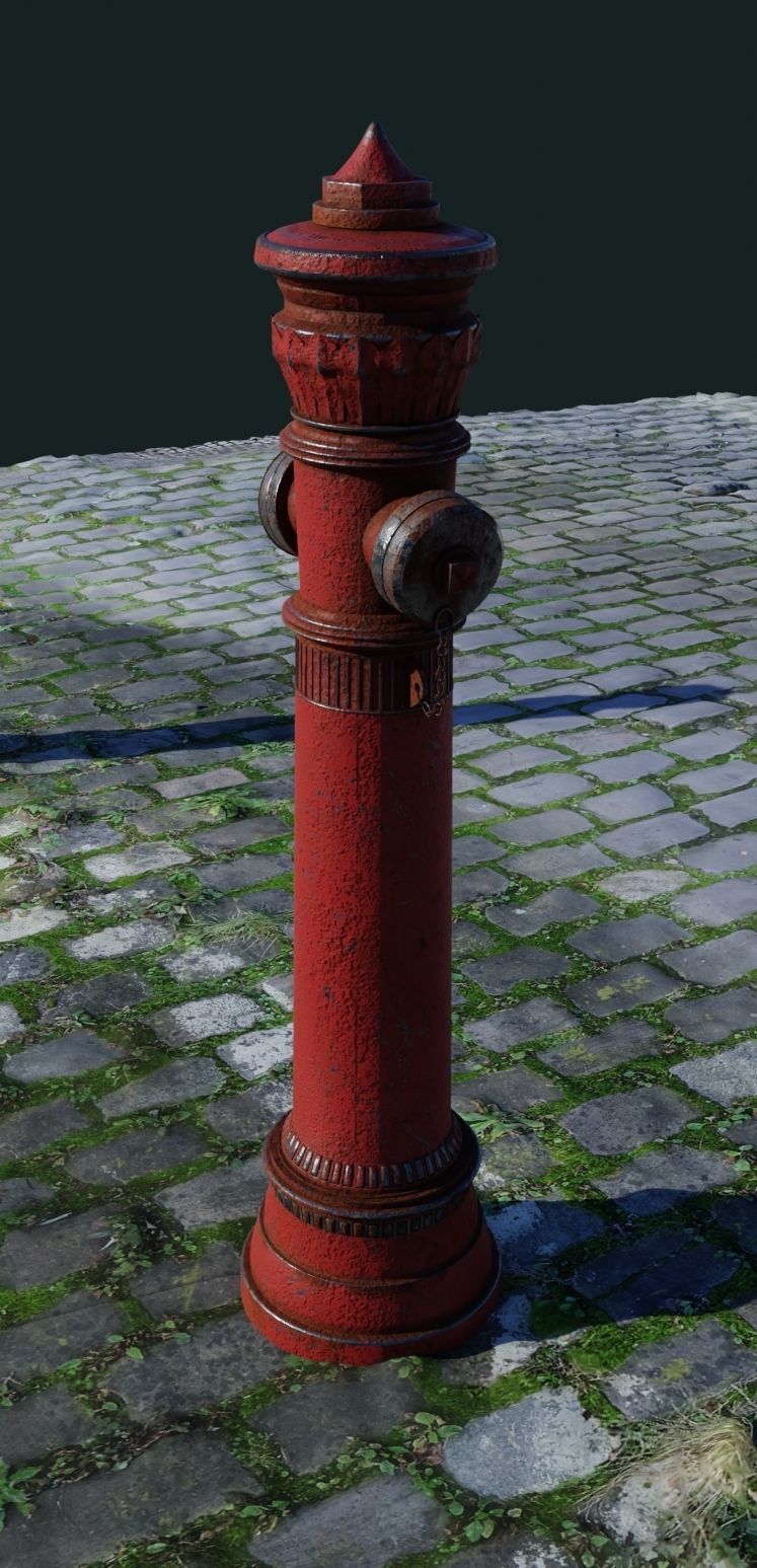 Fire Hydrant 50s German style 3D model | CGTrader