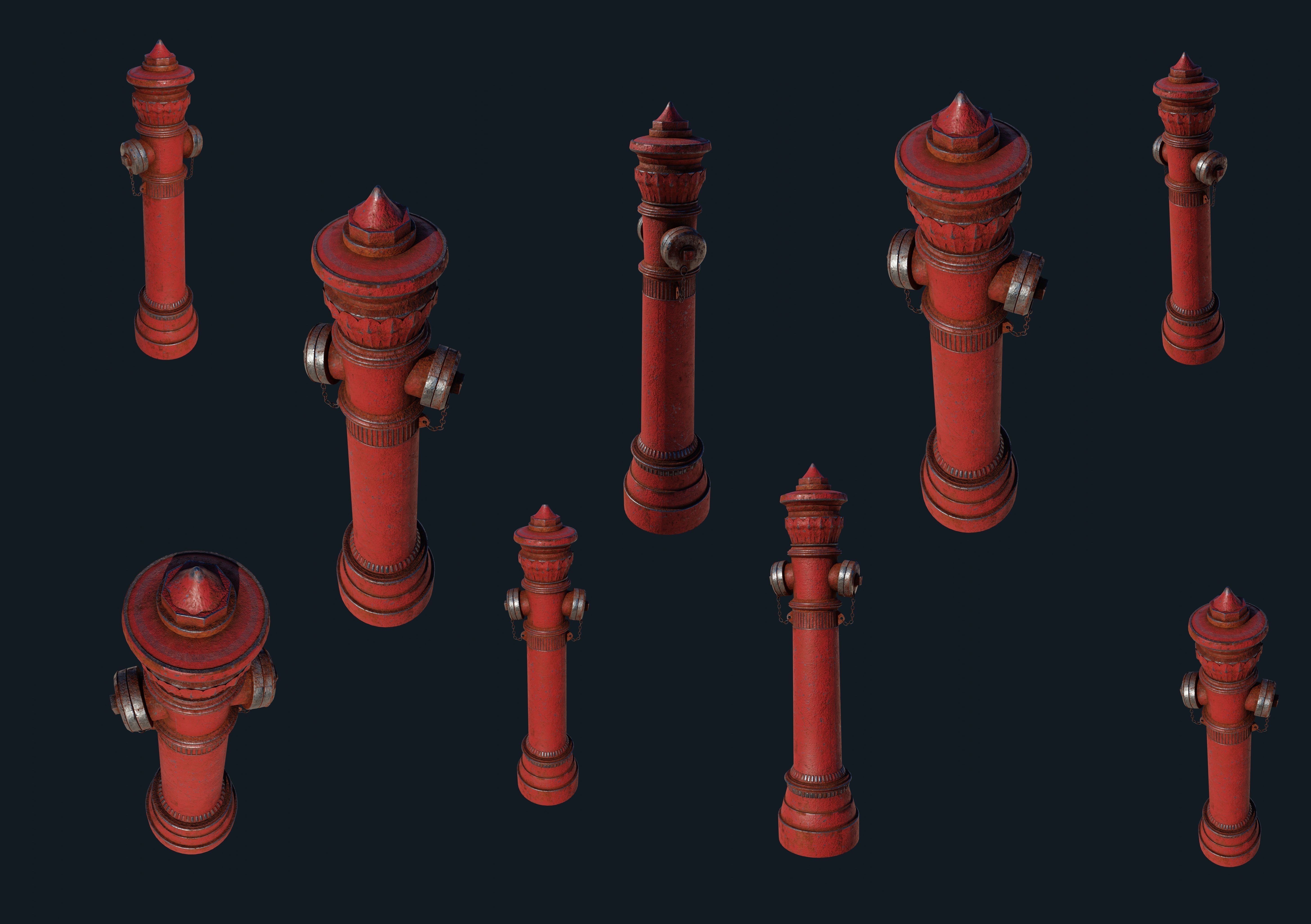 Fire Hydrant 50s German style 3D model | CGTrader