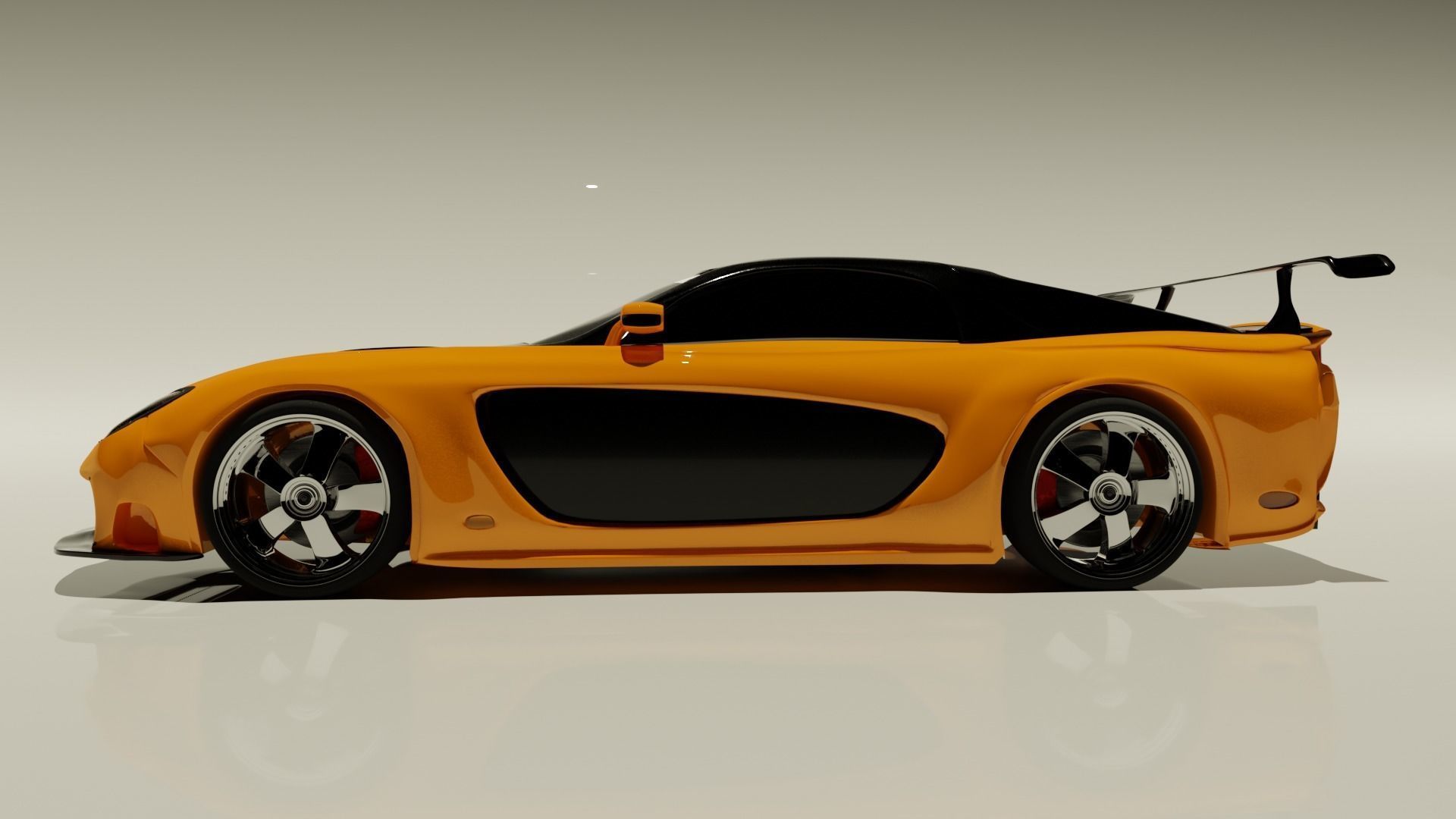 Hans Mazda Rx7 Veilside 3D model rigged | CGTrader