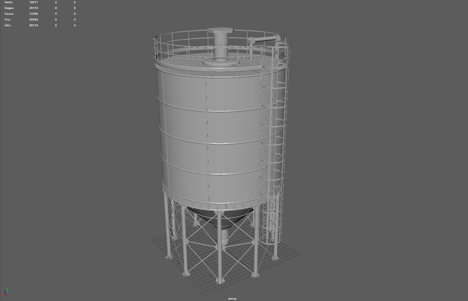3D model VERTICAL WATER SILO VR / AR / low-poly | CGTrader