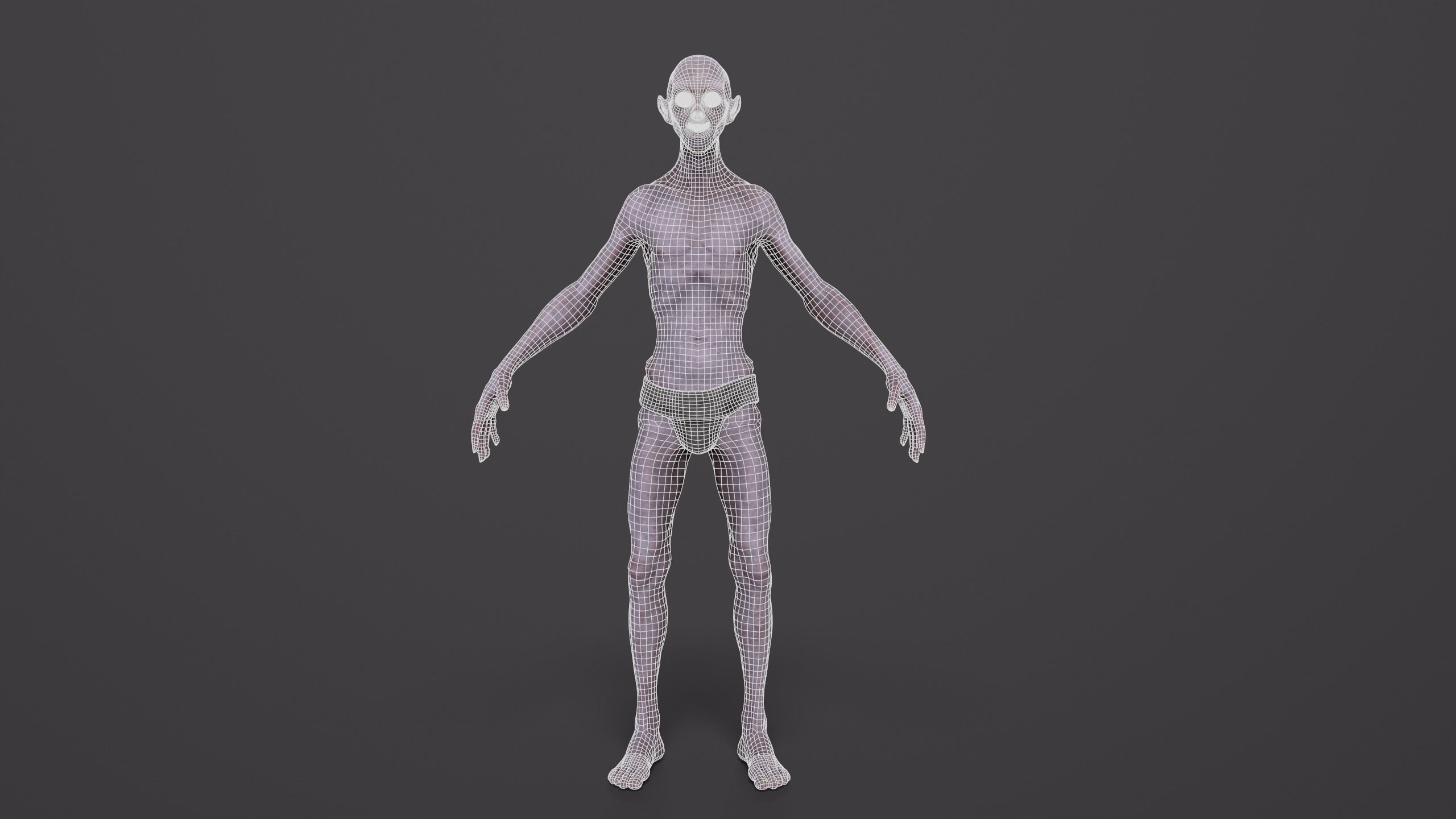 3D model Creepy male horror enemy Low-poly 3D model VR / AR / low-poly ...