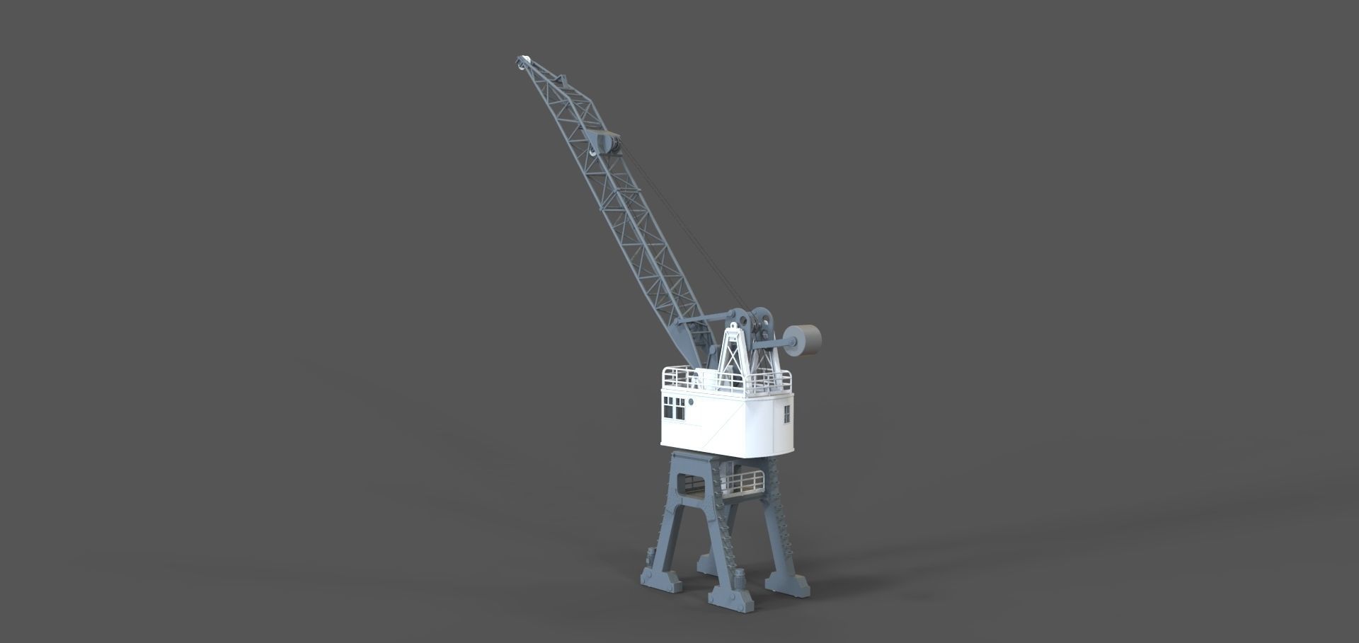 Old dock crane 3D model 3D printable | CGTrader