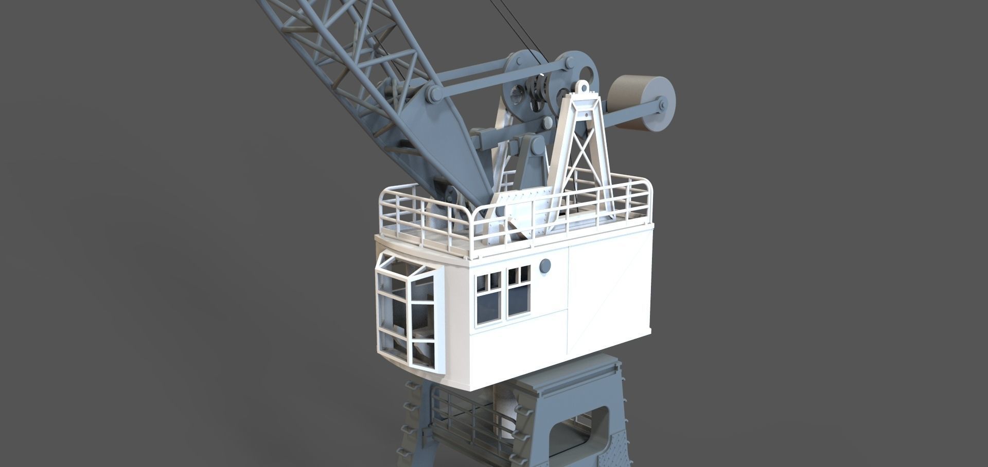 Old dock crane 3D model 3D printable | CGTrader