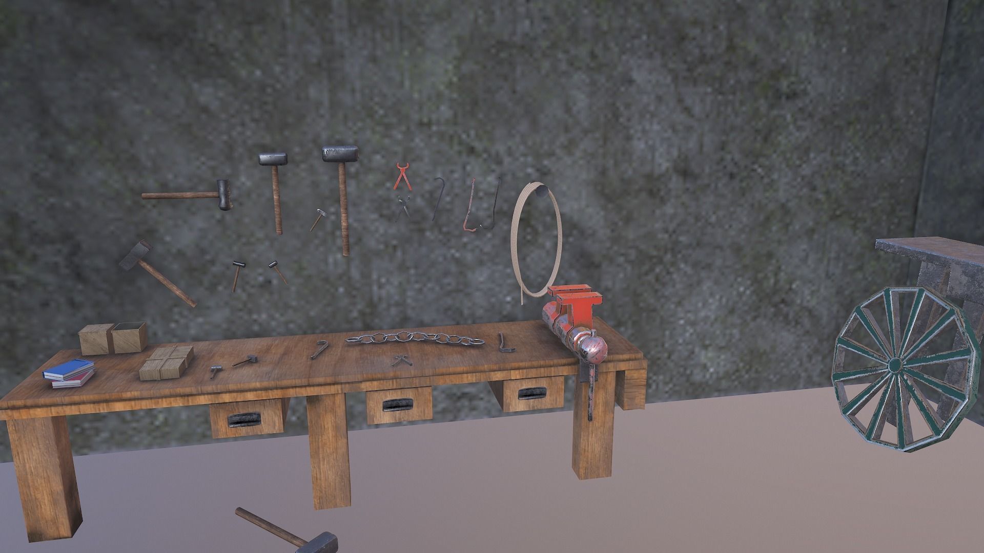 3D model Medieval Trap Workshop VR / AR / low-poly | CGTrader