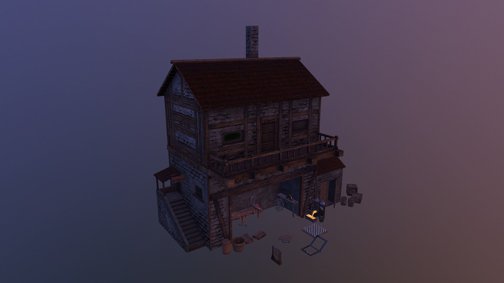 3D model Medieval Trap Workshop VR / AR / low-poly | CGTrader