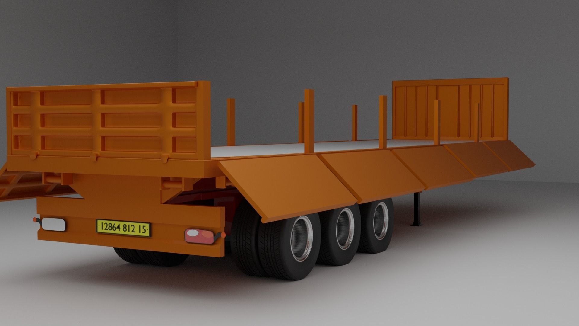 TRAILER FLATBED free 3D model | CGTrader