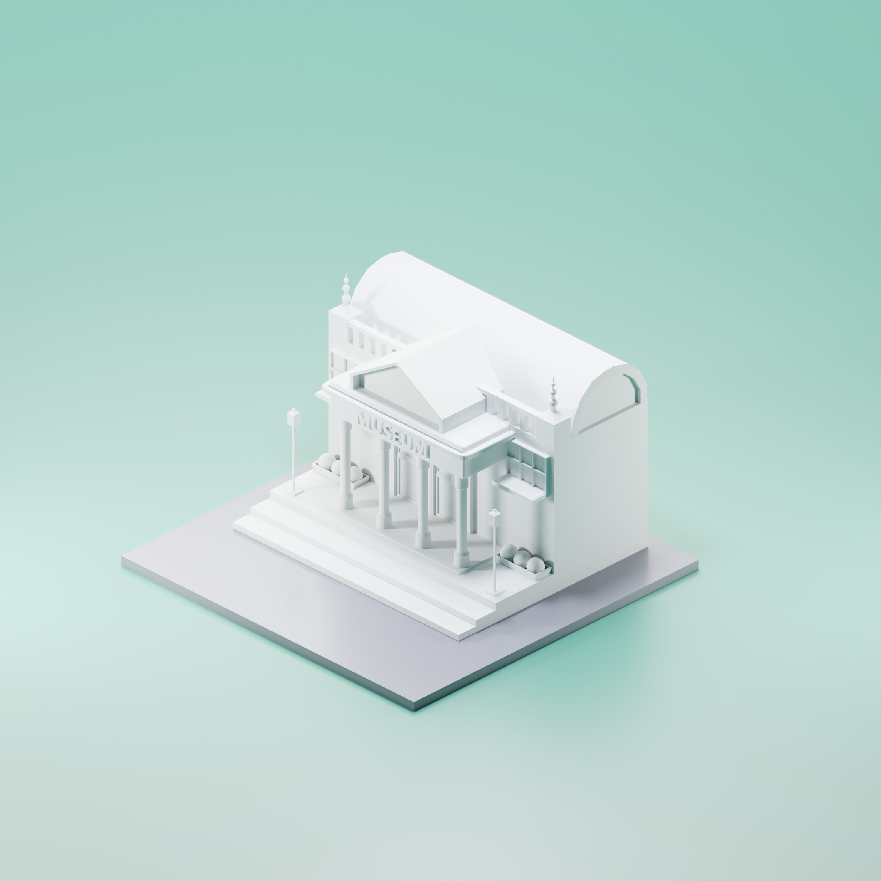3D model Museum Isometric VR / AR / low-poly | CGTrader