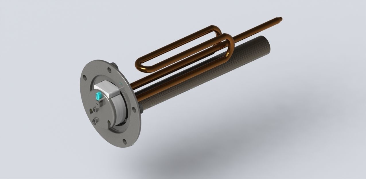 3D model Heating element with thermostat and anode VR / AR / low-poly ...