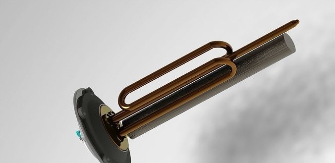3D model Heating element with thermostat and anode VR / AR / low-poly ...