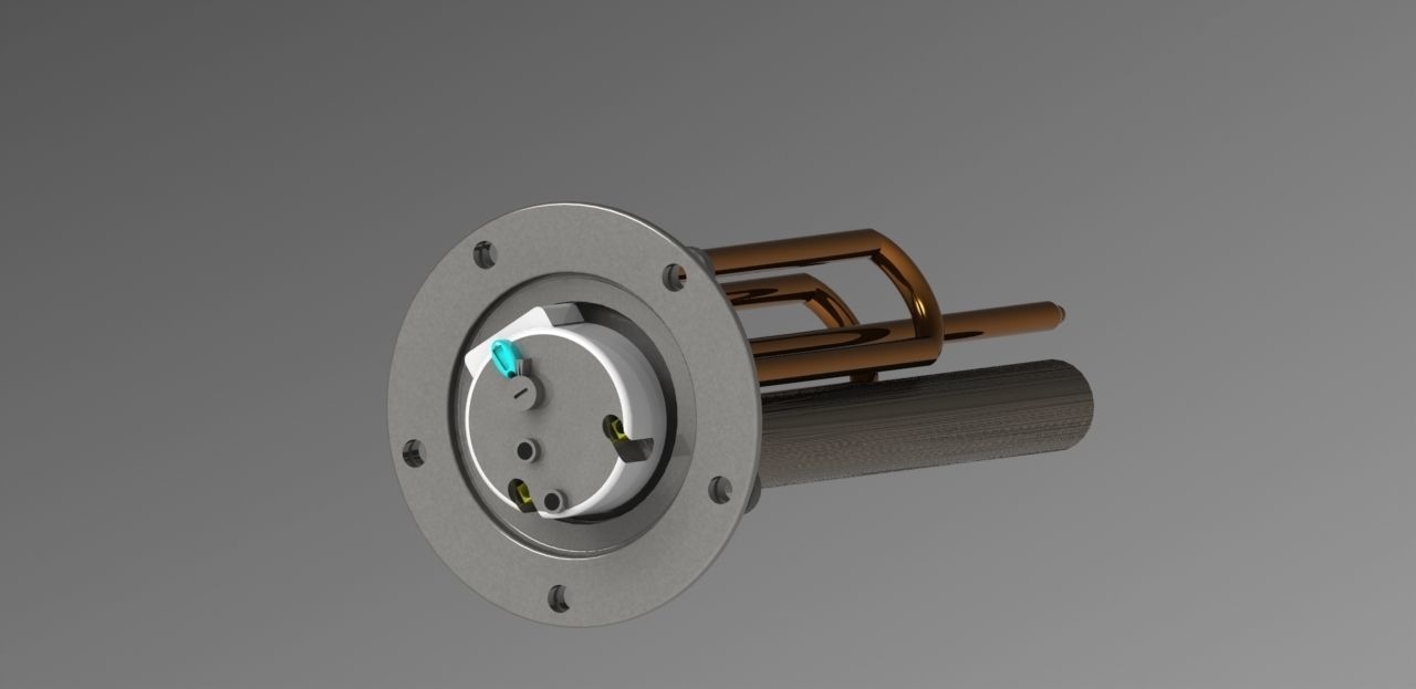 3D model Heating element with thermostat and anode VR / AR / low-poly ...