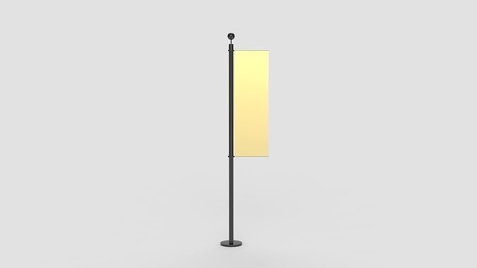 Flag 3D model stand on steel pole 3D model | CGTrader