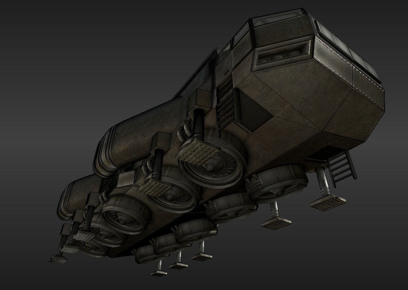 3D model Scifi Freighter VR / AR / low-poly rigged animated | CGTrader