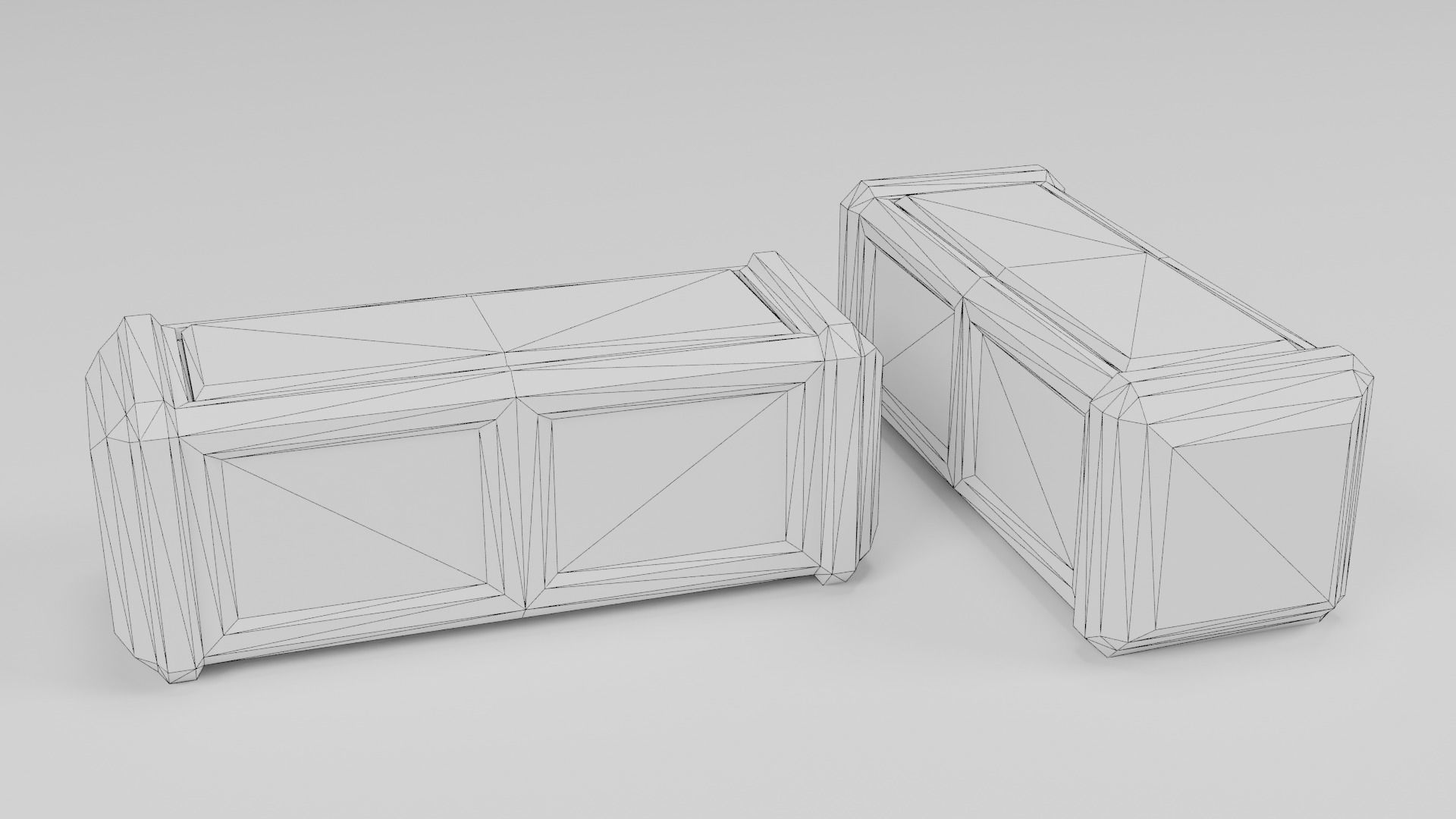 3D model Low poly containers for colony VR / AR / low-poly rigged ...