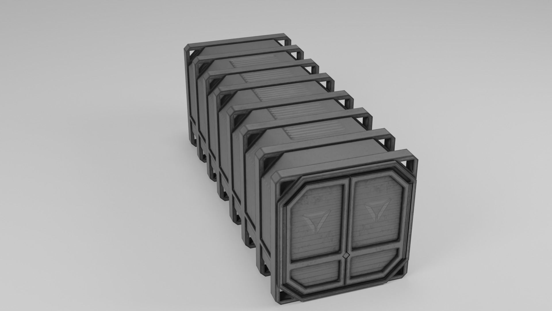 3D model Low poly containers for colony VR / AR / low-poly rigged ...