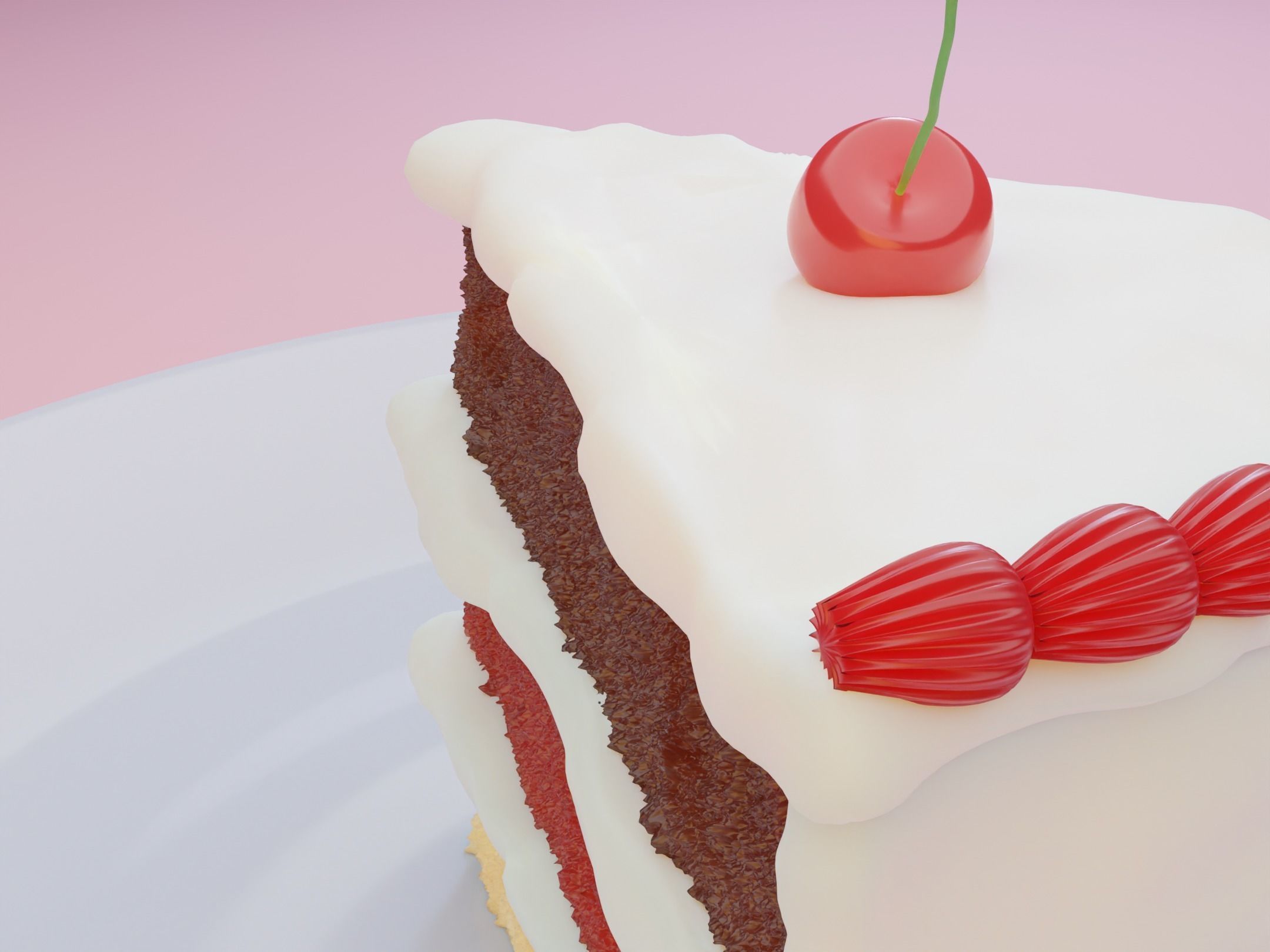 Yummy cake slice 3D model | CGTrader