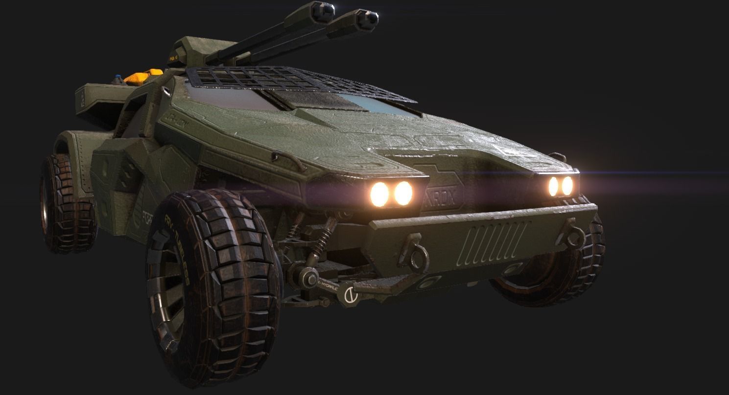 3D model LOWPOLY MILITARY FORTEX LIGHT TRANSPORT ARMED VEHICLE VR / AR ...