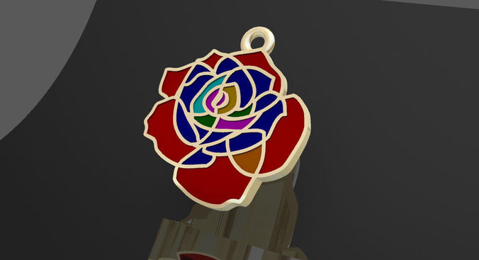 necklace rose 3D model | CGTrader