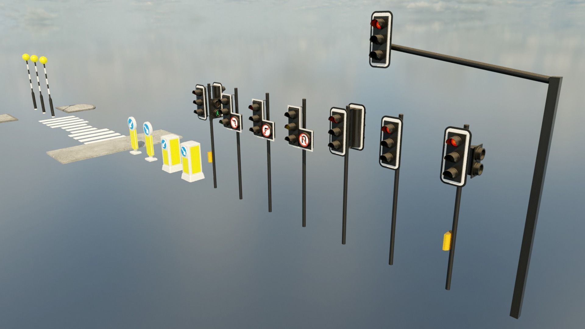3D model Traffic Props VR / AR / low-poly | CGTrader