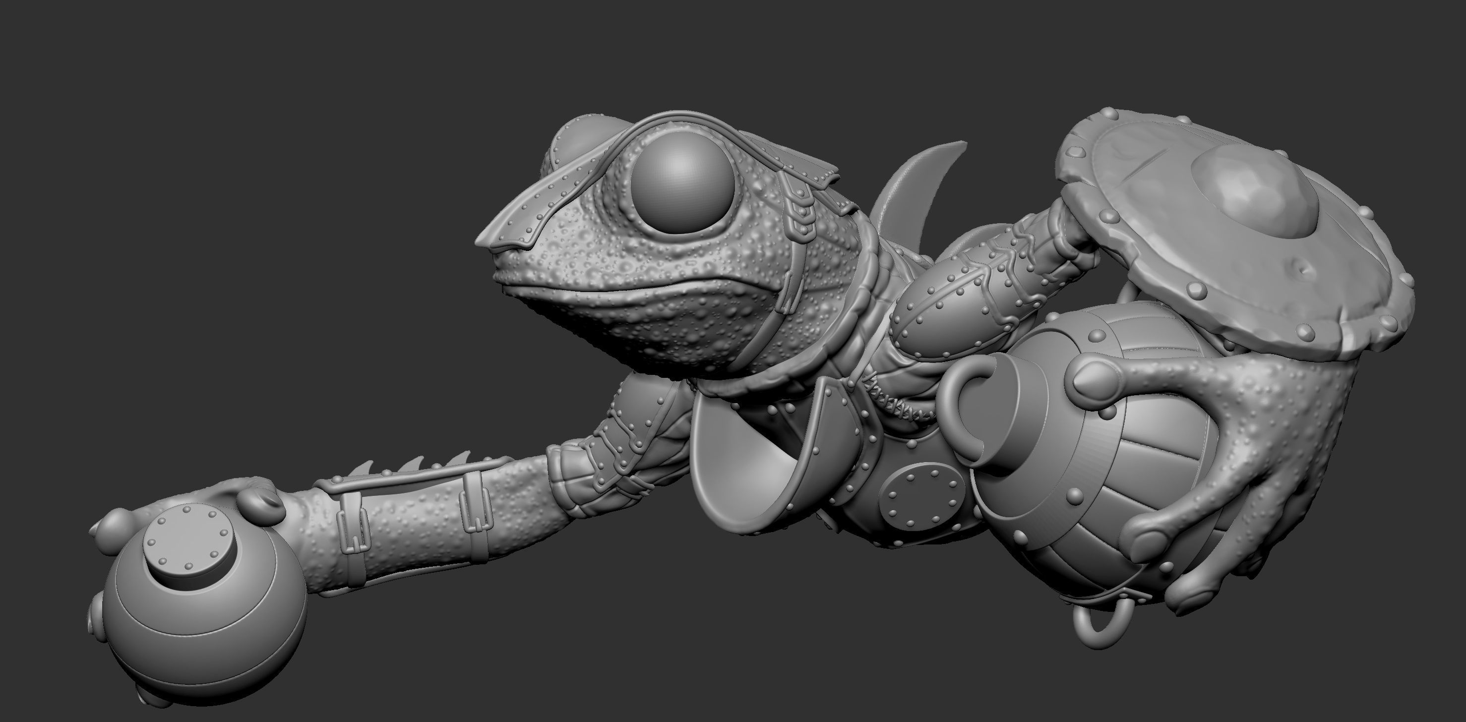 Medieval Frog bust free 3D model 3D printable | CGTrader