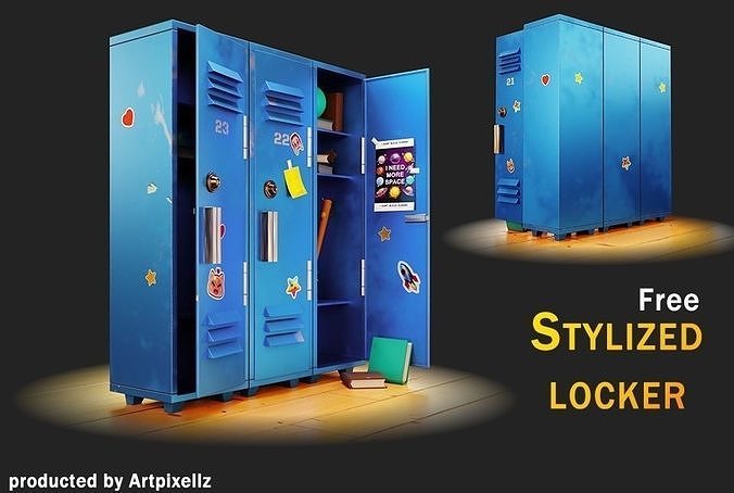 Stylized locker free VR / AR / low-poly 3D model | CGTrader