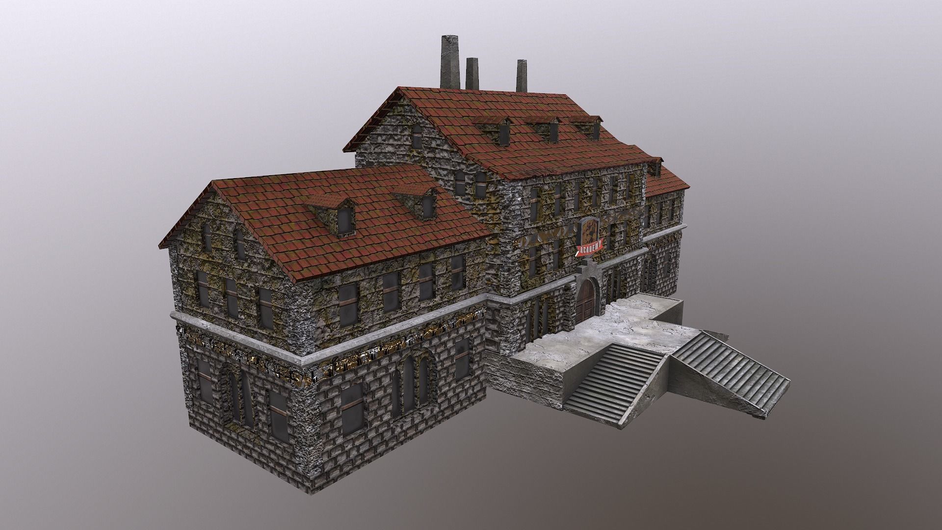 3D model Medieval Academy VR / AR / low-poly | CGTrader