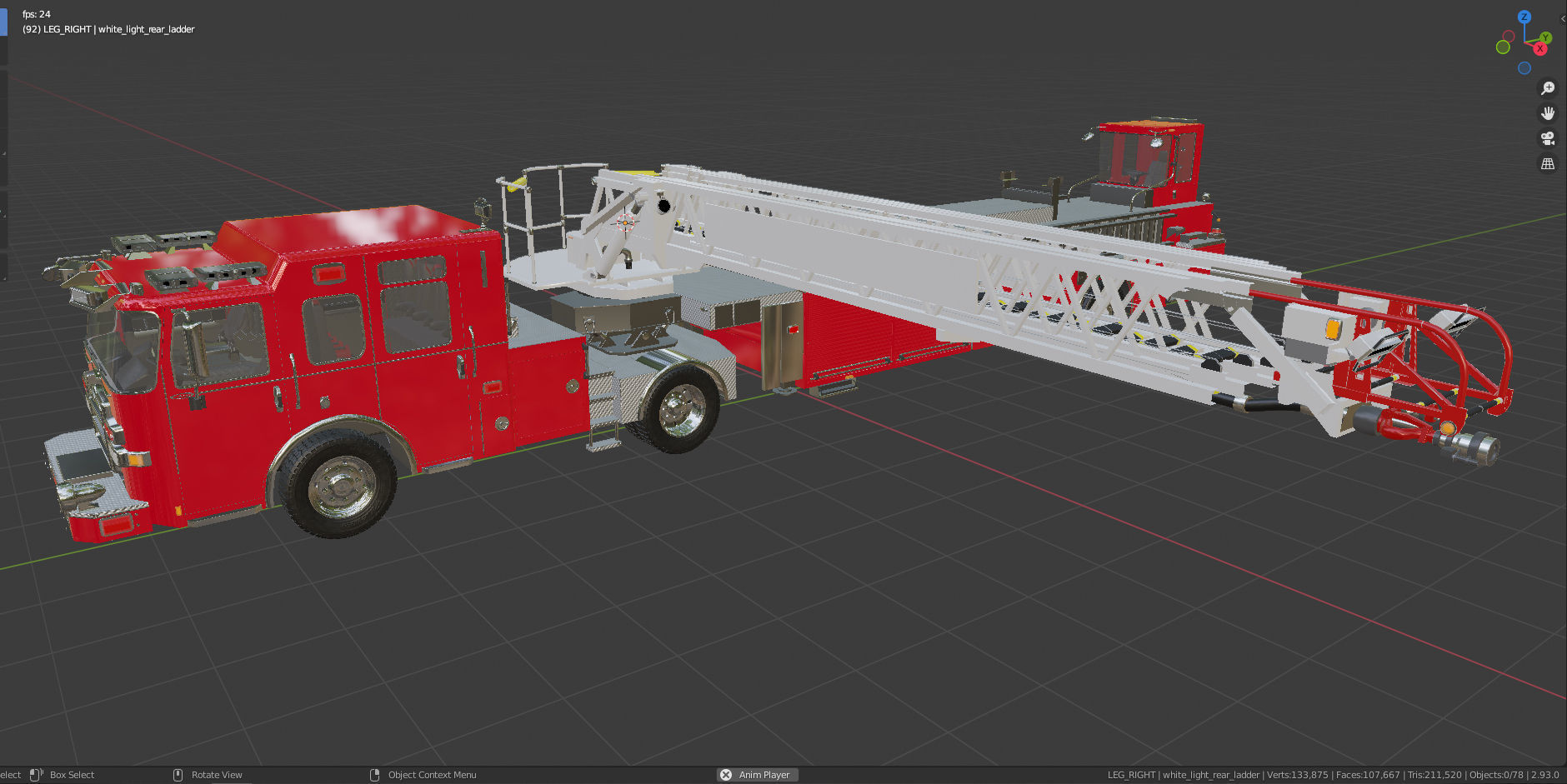 3D model Firetruck Pierce Ascendant 107 Heavy-Duty Tiller Aerial Ladder ...