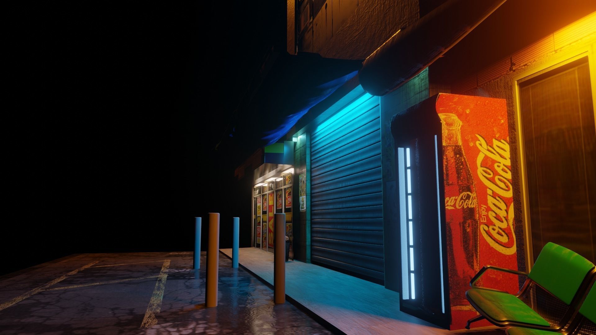 modern street made in blender 3D model | CGTrader