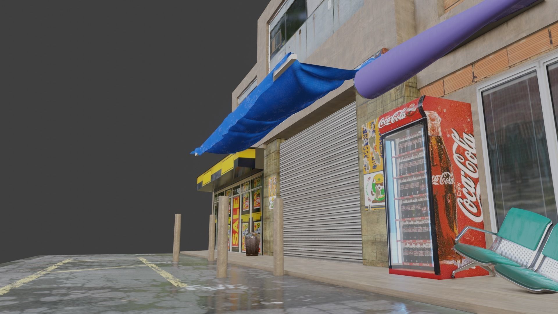 modern street made in blender 3D model | CGTrader