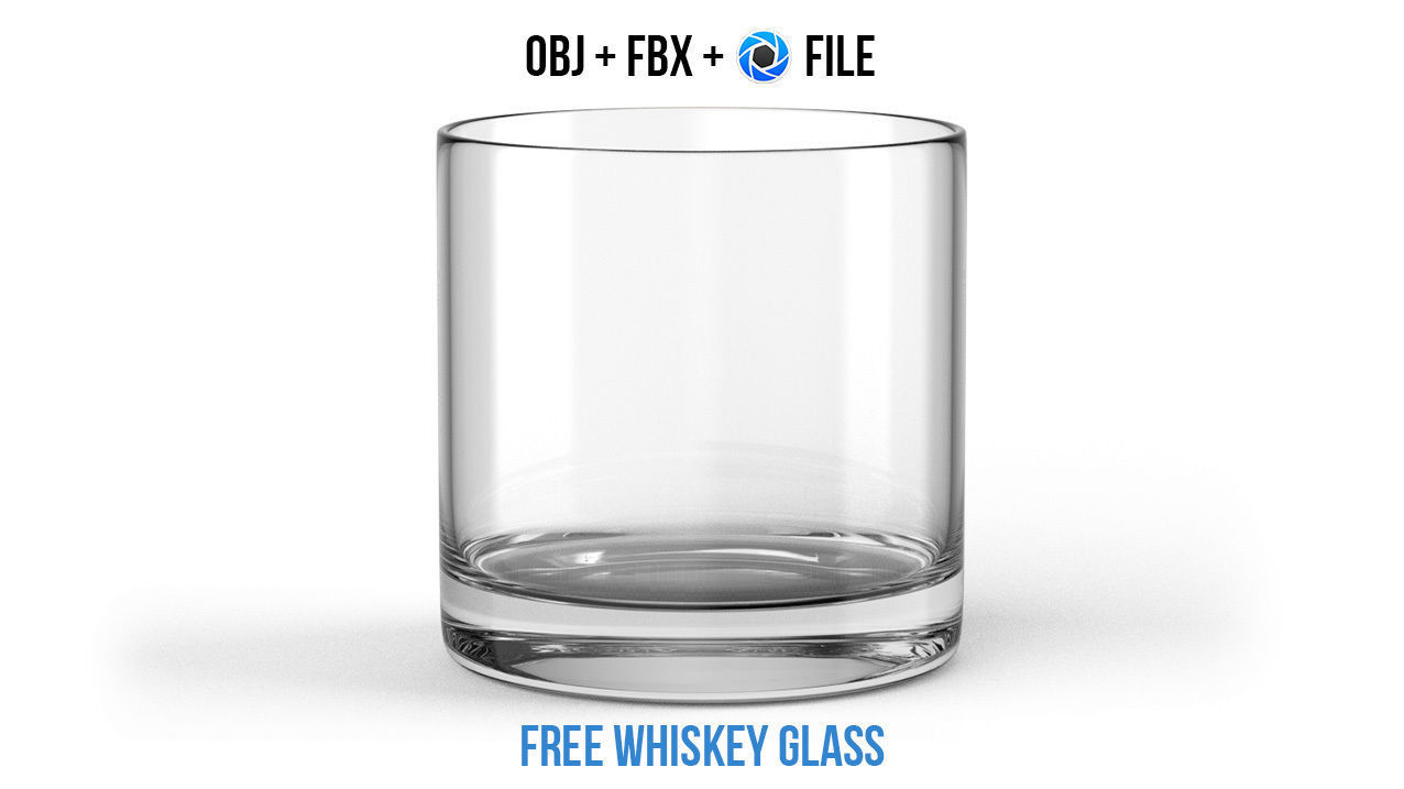 Free Whiskey Glass with Keyshot File free VR / AR / low-poly 3D model ...