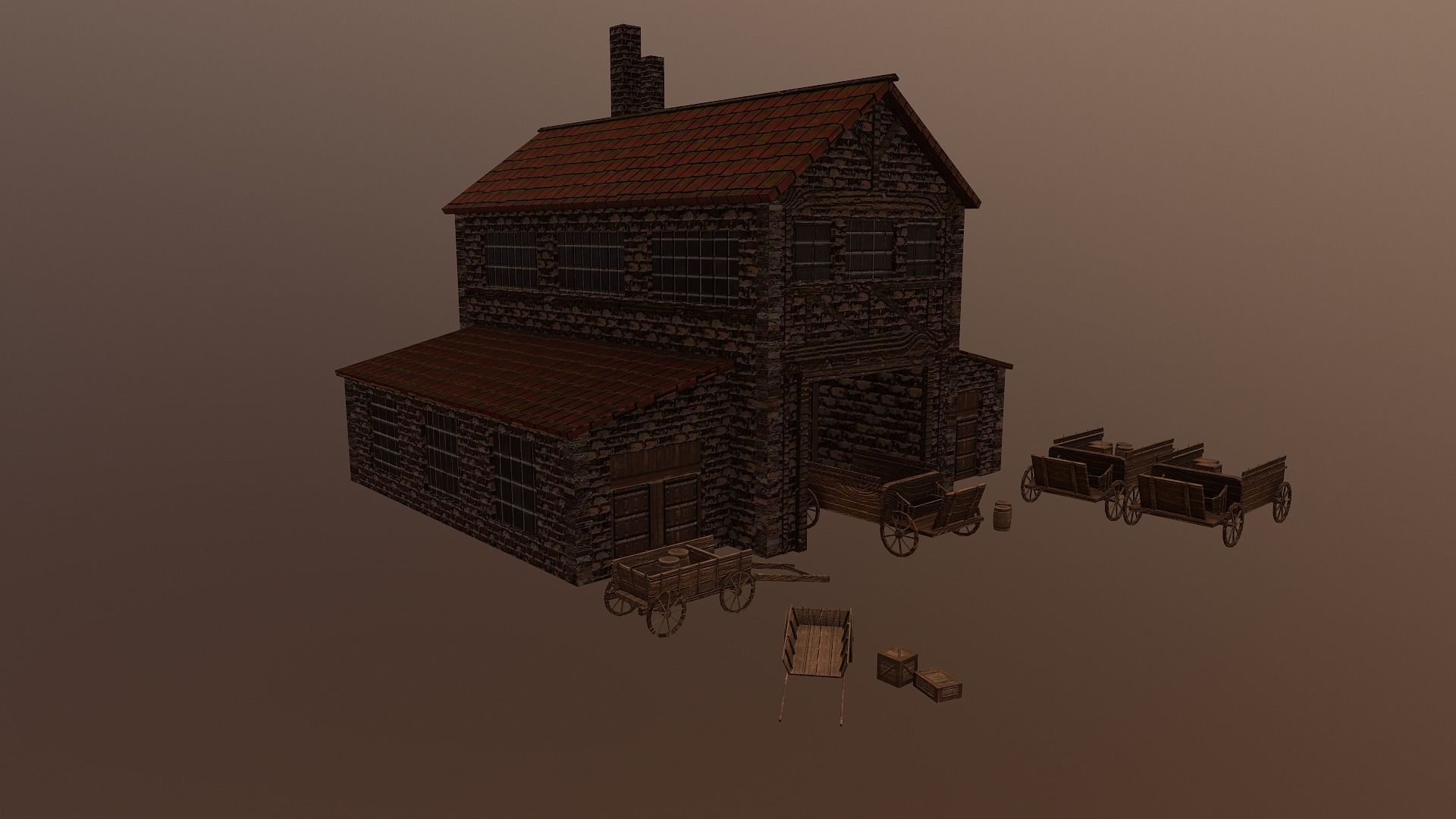 3D model Medieval Cargo Building VR / AR / low-poly | CGTrader