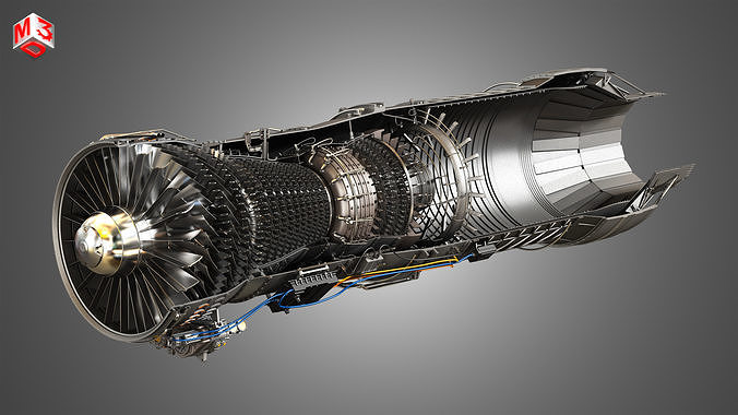 F100 - PW - 220 Turbofan Engine - Cutaway 3D model | CGTrader
