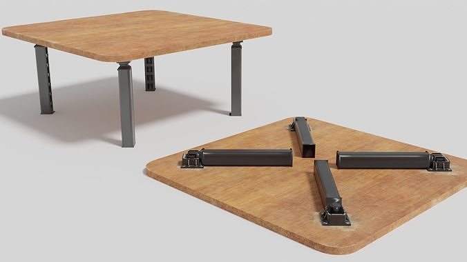 Simple Lowpoly Wooden Table 3D model animated | CGTrader