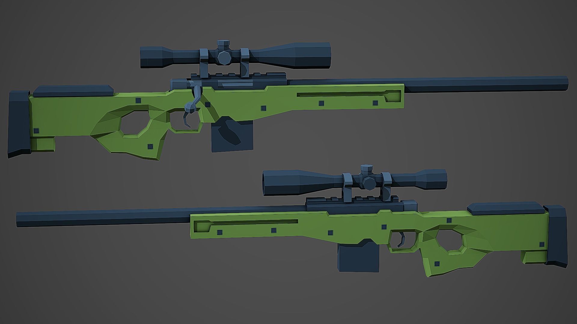 3D model Stylized AWP Sniper Low Poly Mobile Ready VR / AR / low-poly ...