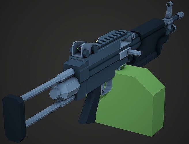 3D model Stylized M249 LMG Low Poly Mobile Ready VR / AR / low-poly ...