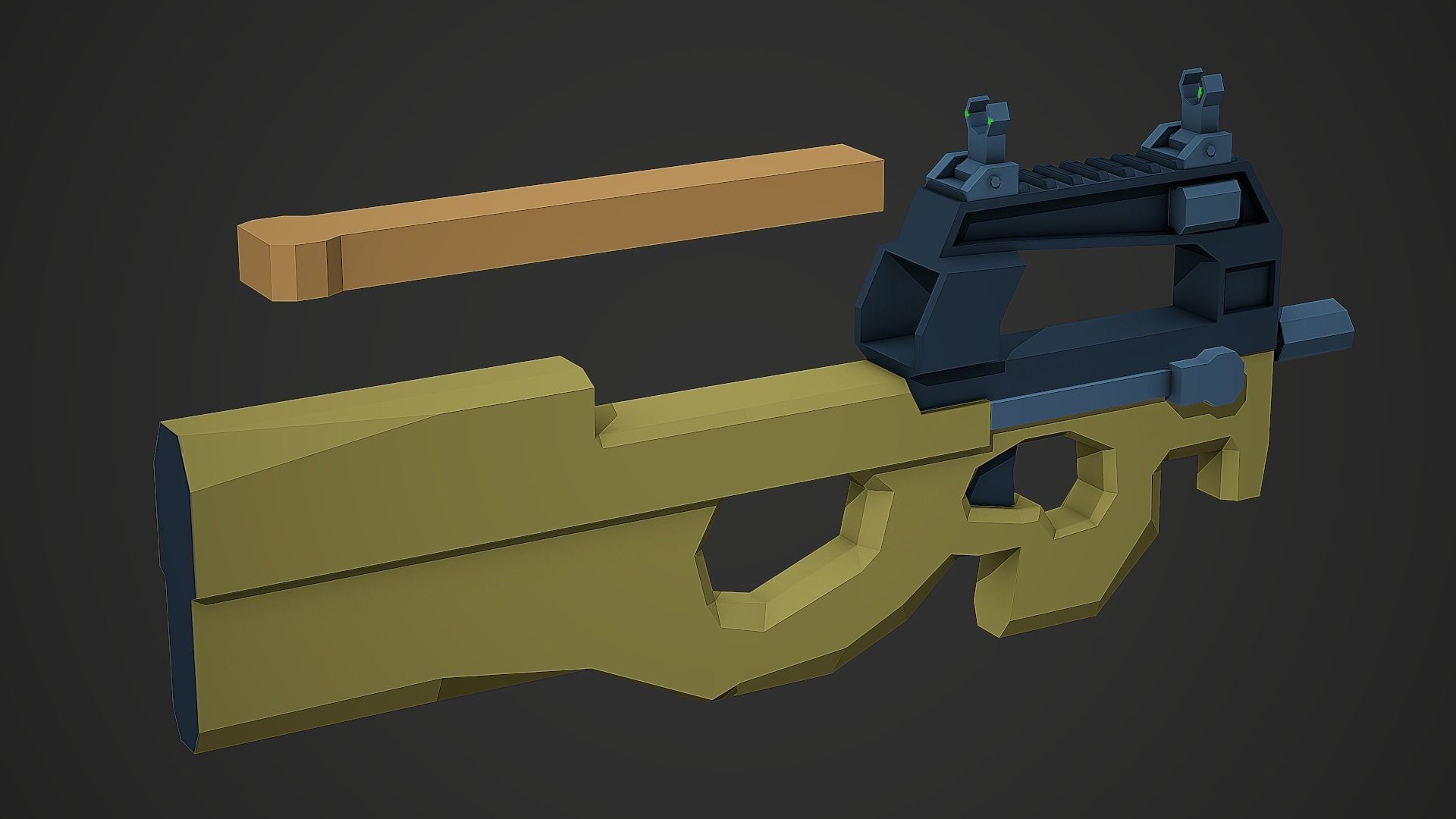 3D model Stylized FN P90 SMG Low Poly Mobile Ready VR / AR / low-poly ...