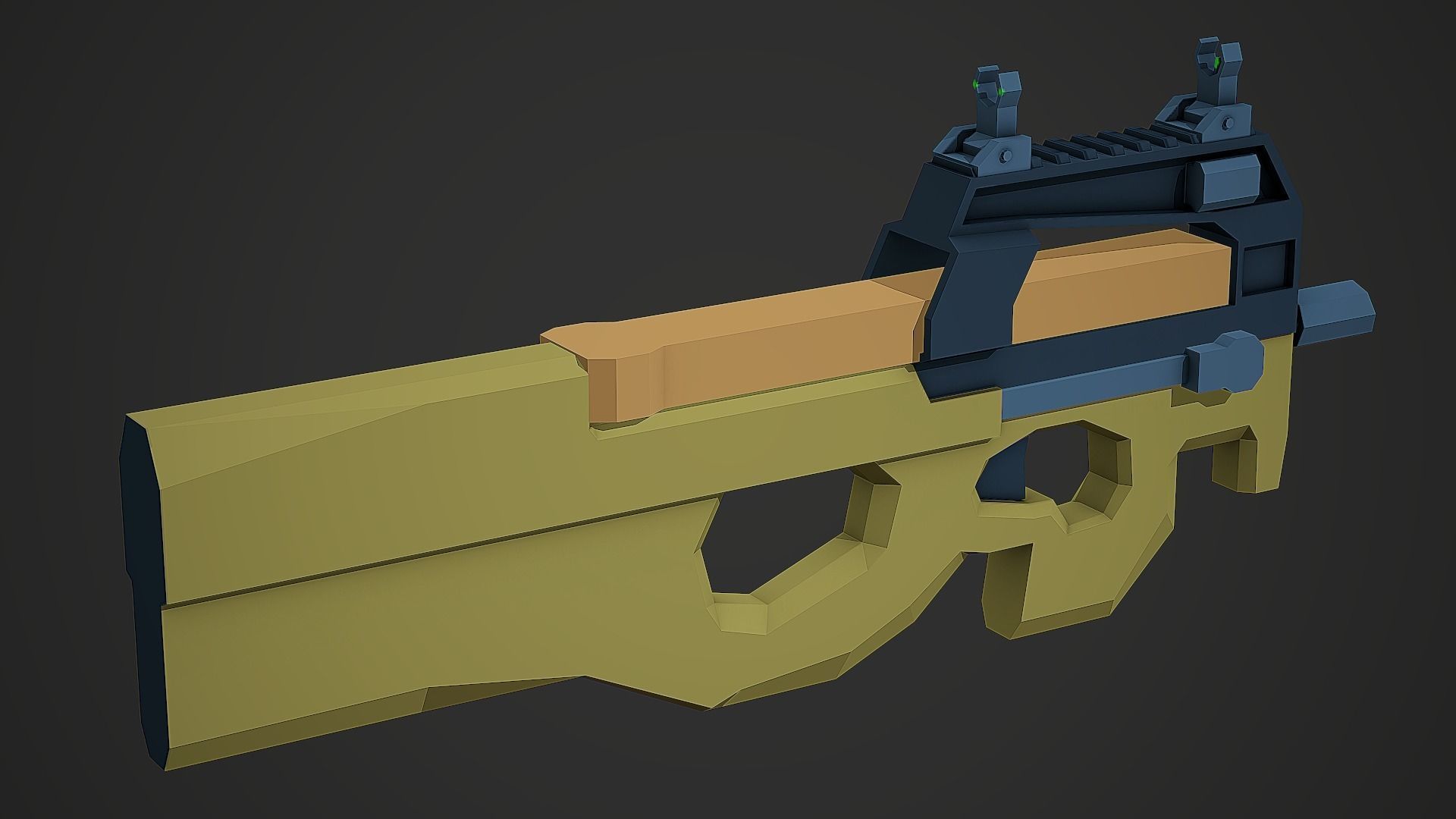 3D model Stylized FN P90 SMG Low Poly Mobile Ready VR / AR / low-poly ...