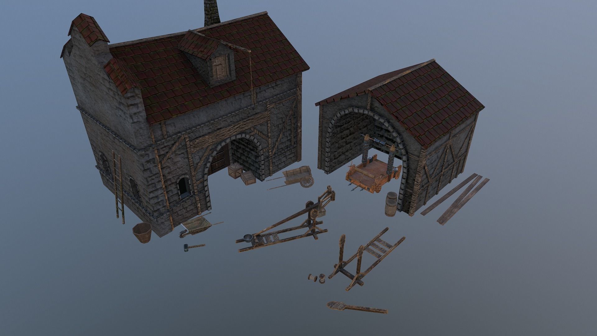 3D model Medieval Workshop Level 1 VR / AR / low-poly | CGTrader