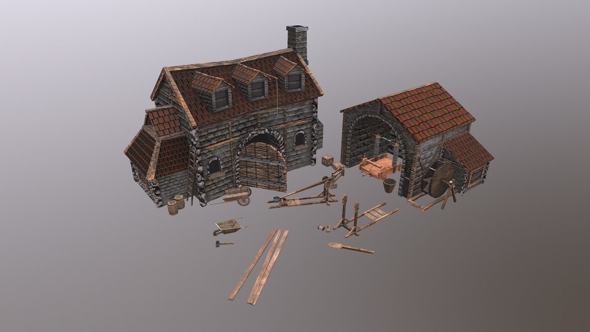 3D model Medieval Workshop Level 5 VR / AR / low-poly | CGTrader
