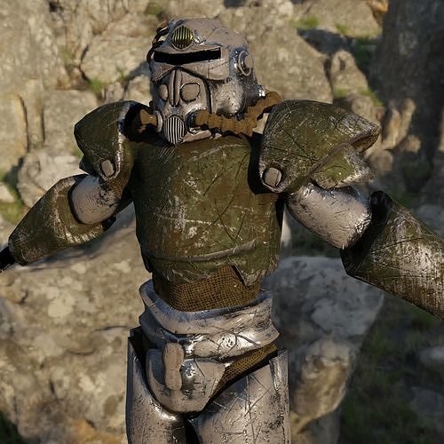 3D model T-51b Fallout New Vegas low poly PBR VR / AR / low-poly | CGTrader