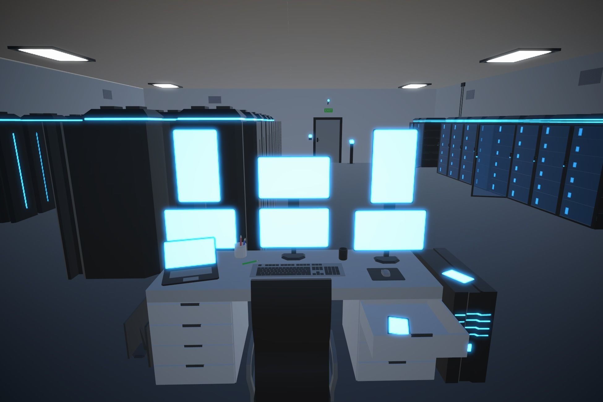 3D model LowPoly Server Room Pack VR / AR / low-poly | CGTrader