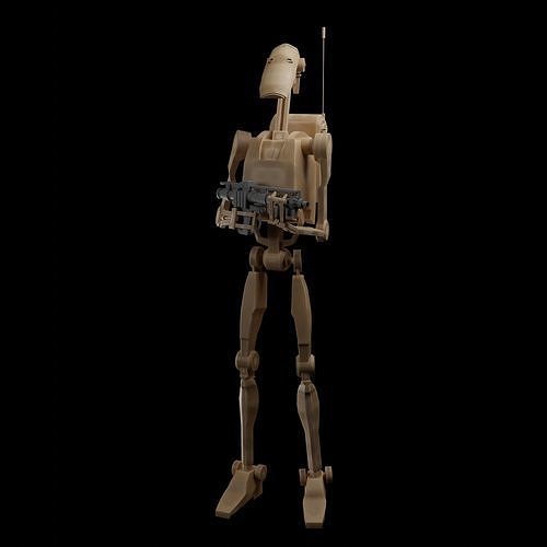 Battle Droid is ready to fight free 3D model rigged | CGTrader