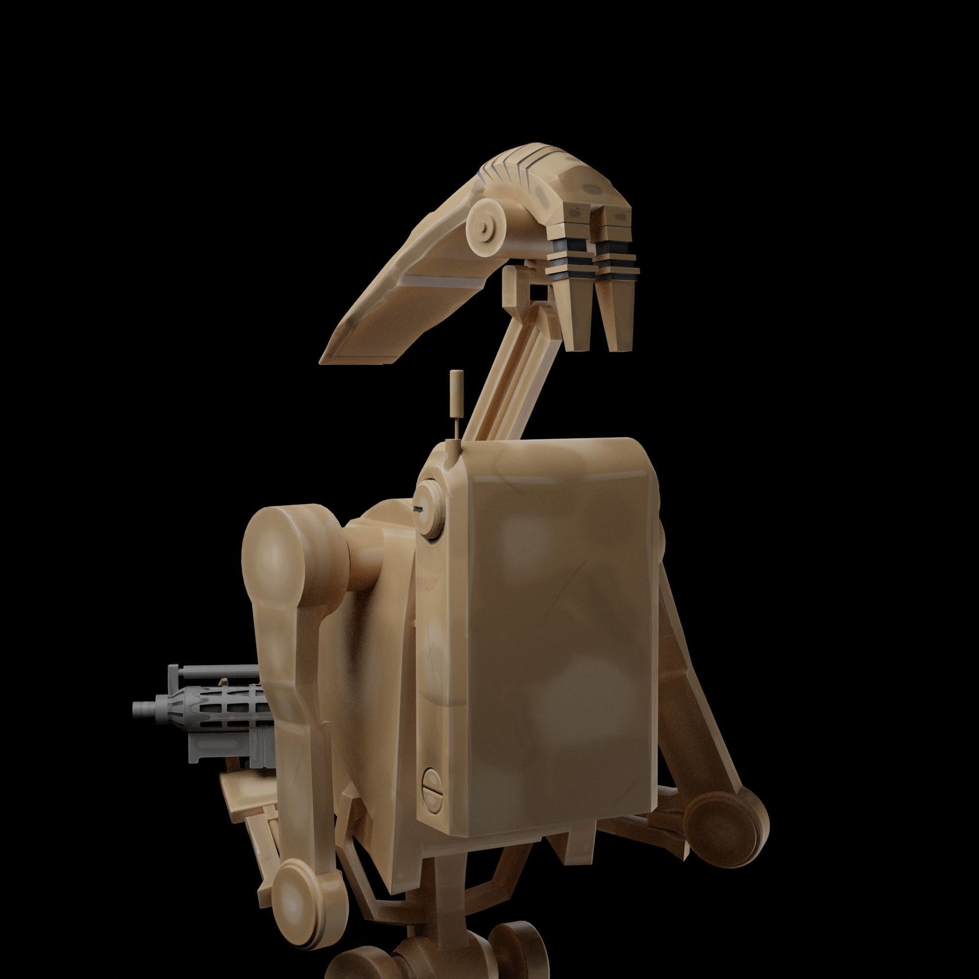 Battle Droid is ready to fight free 3D model rigged | CGTrader