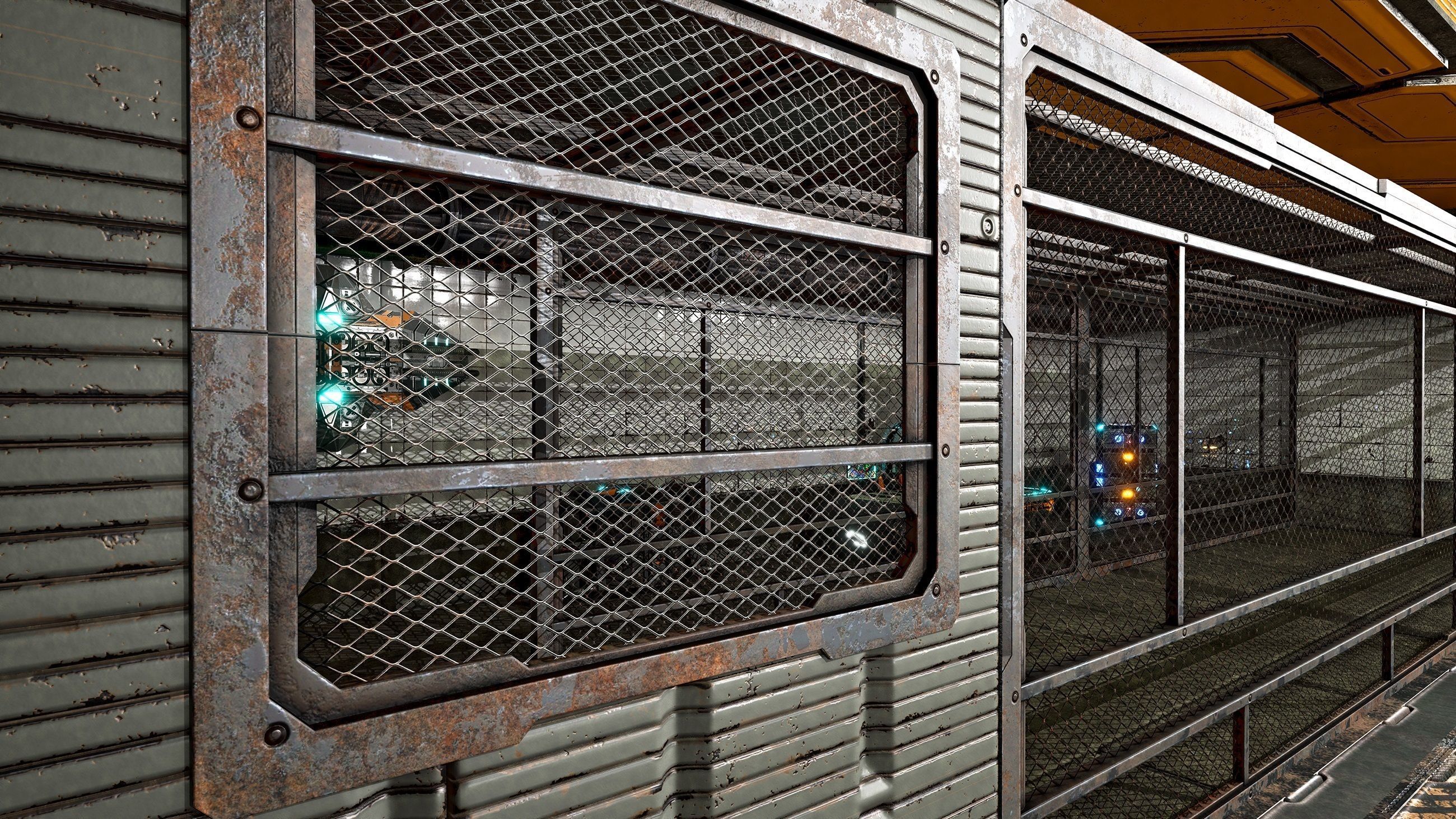 3D model Wall fence - modular Sci fi VR / AR / low-poly | CGTrader