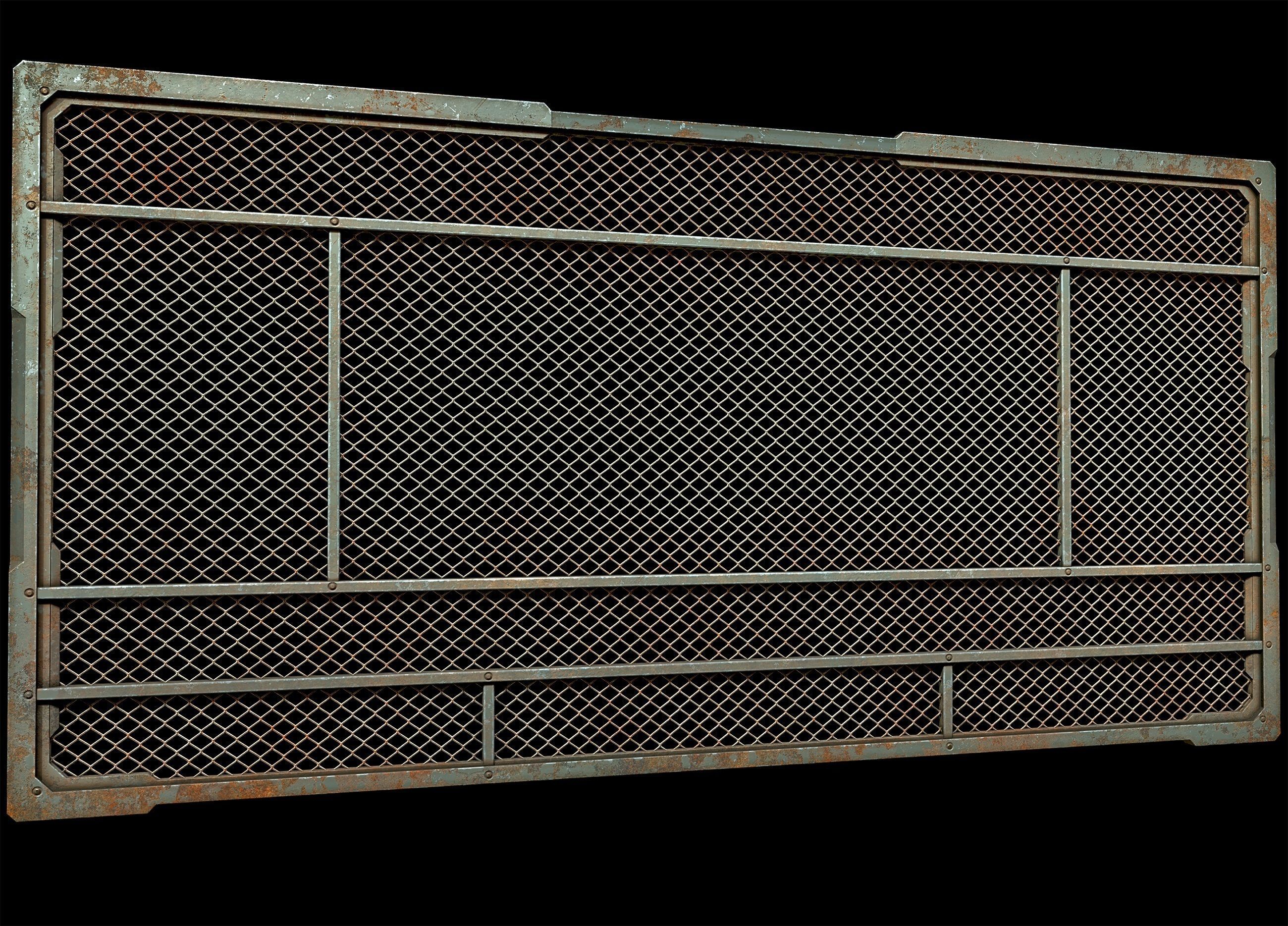 3D model Wall fence - modular Sci fi VR / AR / low-poly | CGTrader