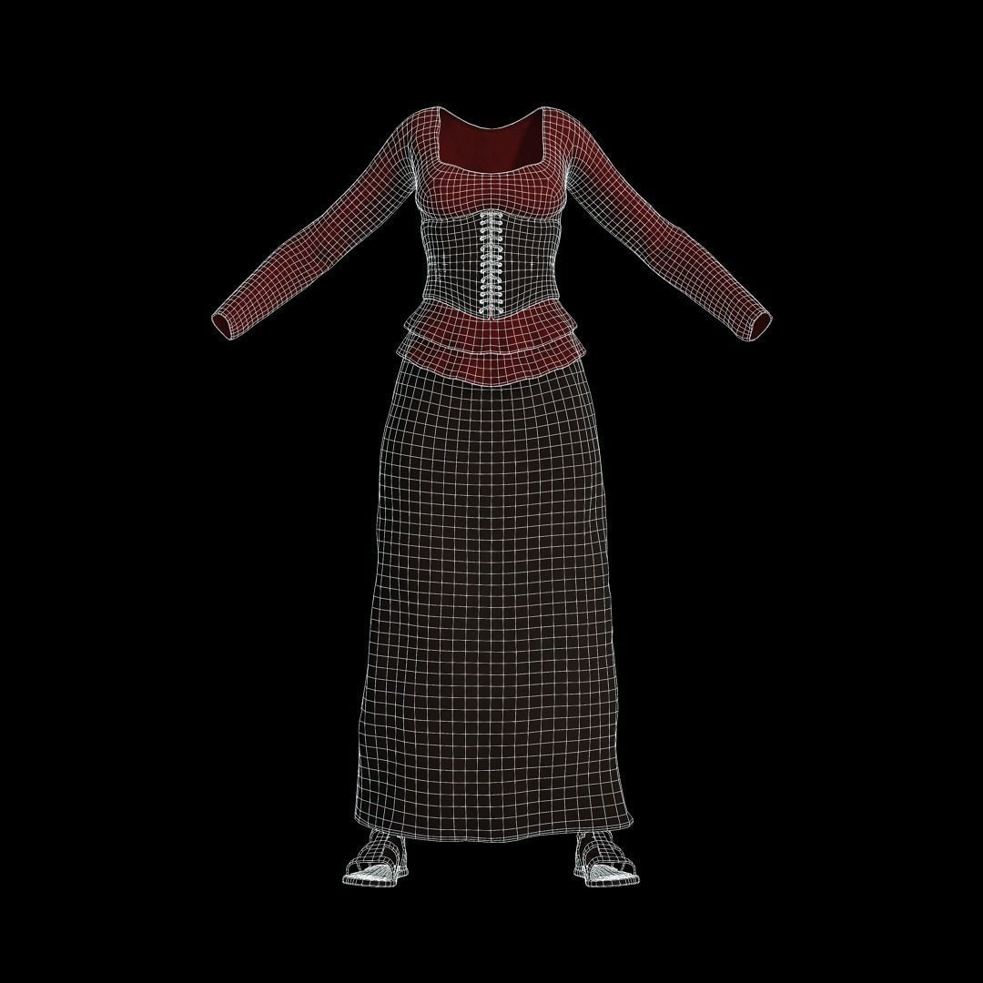 3D model Fantasy Tavern Wench 01 - Fantasy Clothing VR / AR / low-poly ...